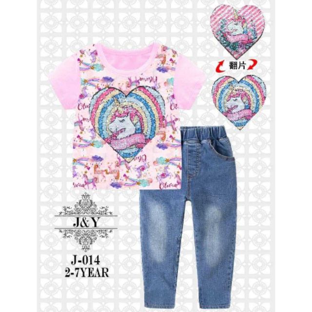 Set Jeans Unicorn 2 - 7y J&Y (Ready Stock in Malaysia) | Shopee Malaysia