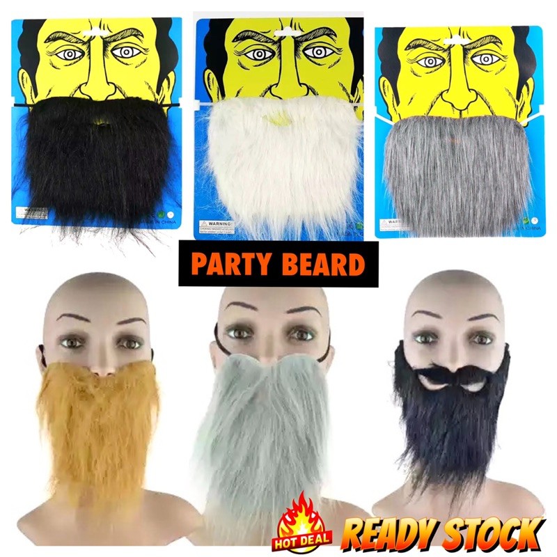 Party Fake Beard. Cosplay Mustache Beard. Santa Beard. Misai Janggut ...