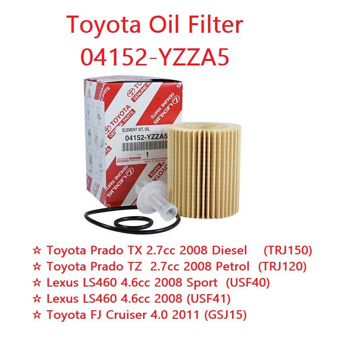 Toyota Oil Filter ( Paper ) , 04152-YZZA1 , 04152-YZZA3 , 04152-YZZA4 , 04152-YZZA5 , 04152 ...