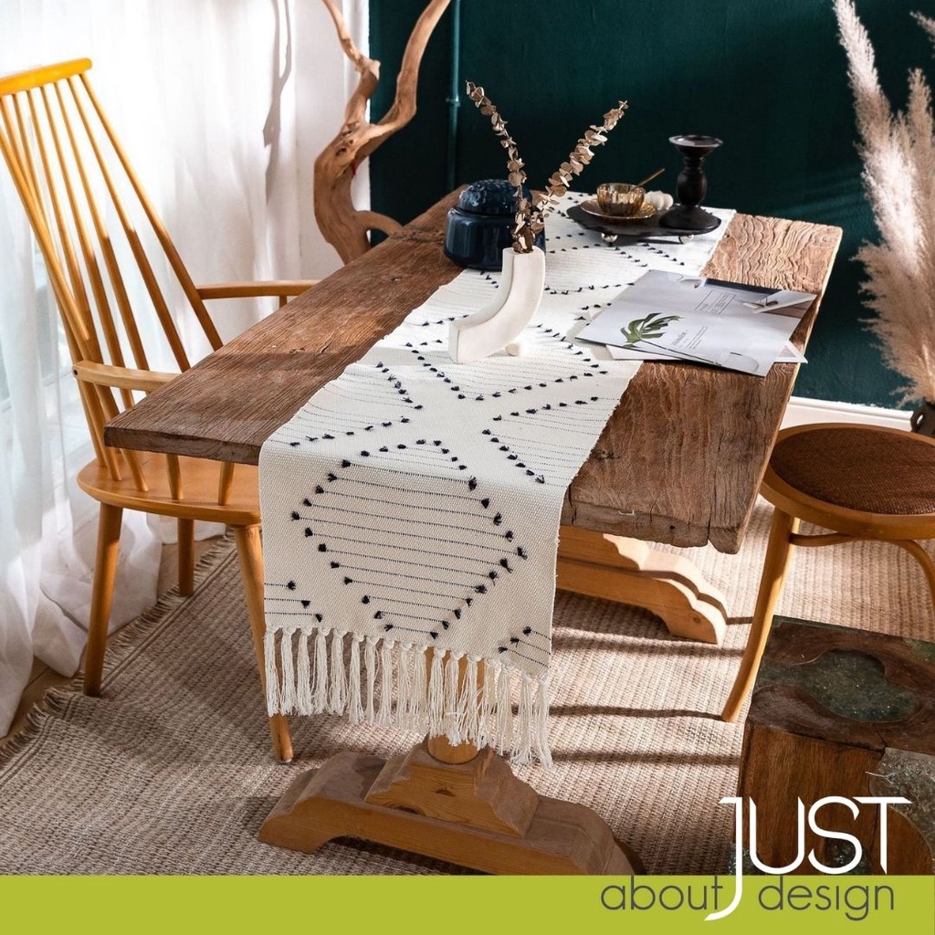 Muji Style Table Runner INS Minimalist Handmade Cotton Linen Table ...