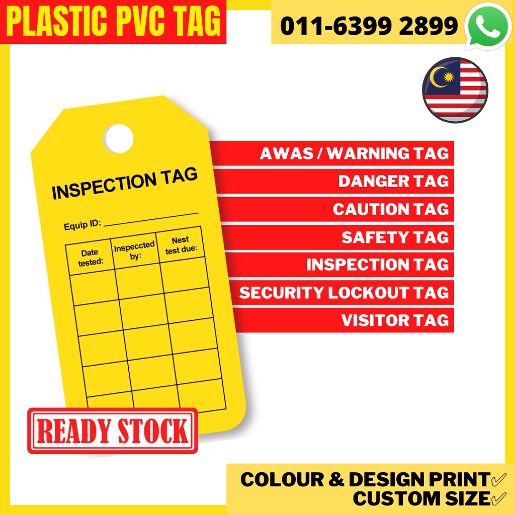 🚧Waterproof PVC Tag🚧 Danger Tag / Caution Tag / Safety Tag / Inspection ...