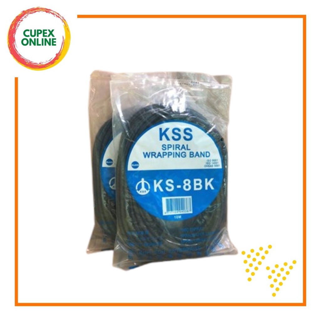 KSS KS-8 Spiral Wrapping Band 8mm 10m/Roll - Black OR Natural (cupex) | Shopee Malaysia