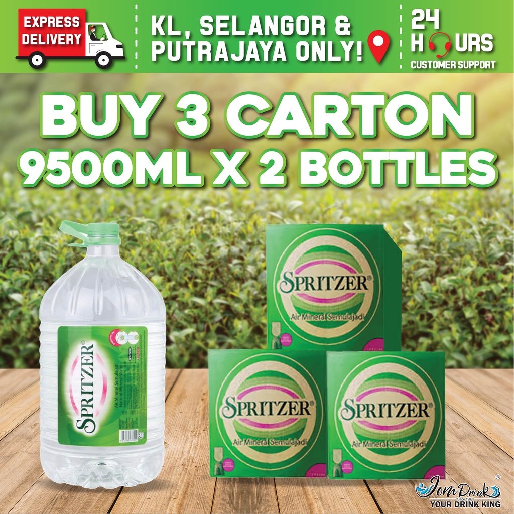 BUNDLE OF 3 CARTONS : SPRITZER MINERAL WATER 9500ML x 2 BOTTLES | Shopee Malaysia