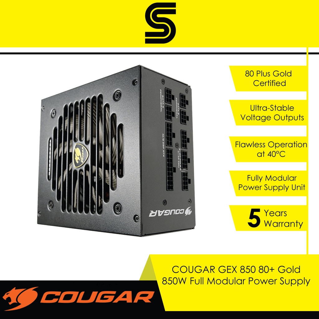 Cougar GEX 850 80+ Gold 850w Full Modular Power Supply | Shopee Malaysia