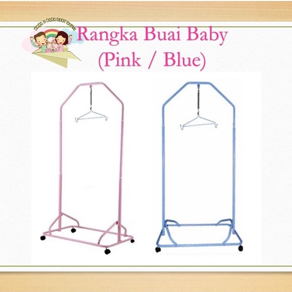 Blue Or Pink Spring Cot Cradle Stand Frame Baby Sarong Besi Rangka ...