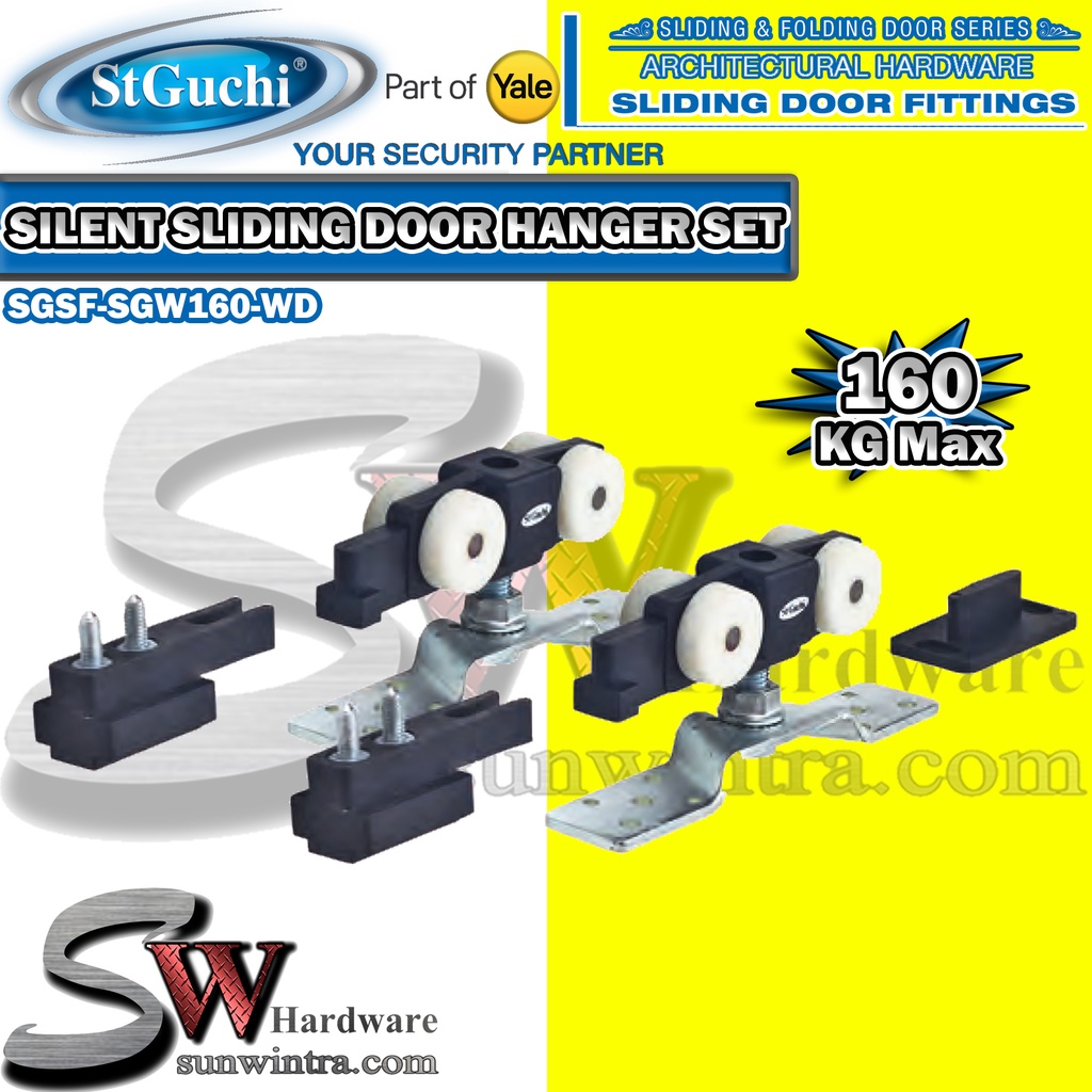 ST GUCHI Heavy Duty Silent Sliding Door Hanger Set SGSF-SGW160-WD ...