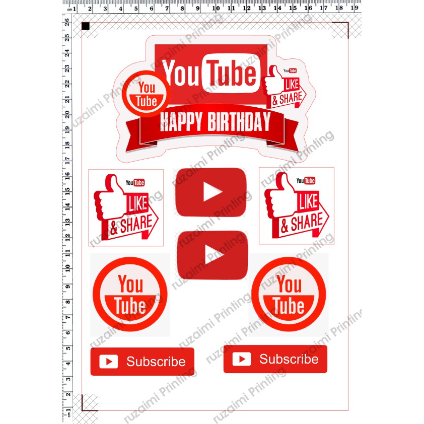 Youtube Cake Topper 001 | Shopee Malaysia
