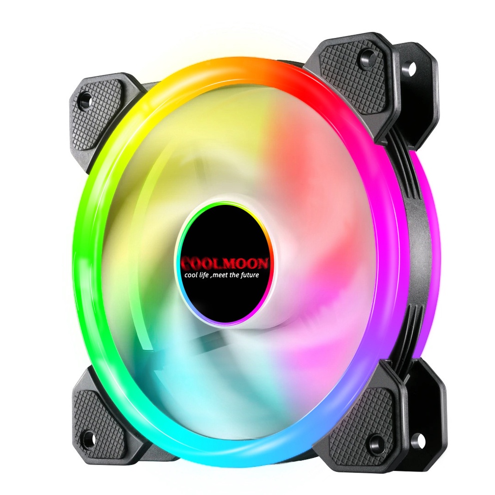 Coolmoon V2 Led RGB Heatsink Fan, Led Fan - Comes with Main Sync Hub ...