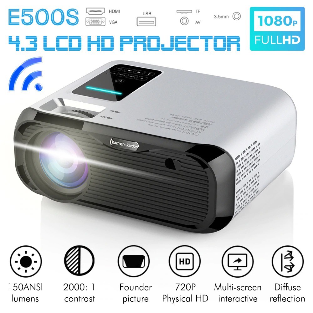 E500S WiFi HD Projector Support 1080P Full HD Children Multimedia Home ...