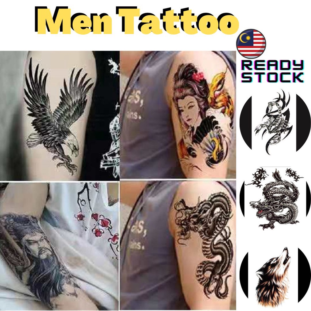 XL Size Fake Tattoo Sticker Waterproof Tatoo Name Sticker Waterproof ...