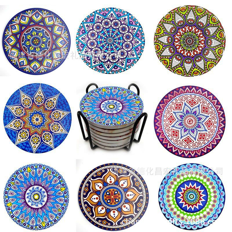 CERAMIC CUP COASTER BOHEMIAN/ MARBLE STYLE - 1PCS | Shopee Malaysia