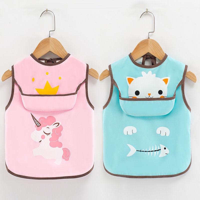 Children's summer waterproof coveralls baby apron bib sleeveless ...