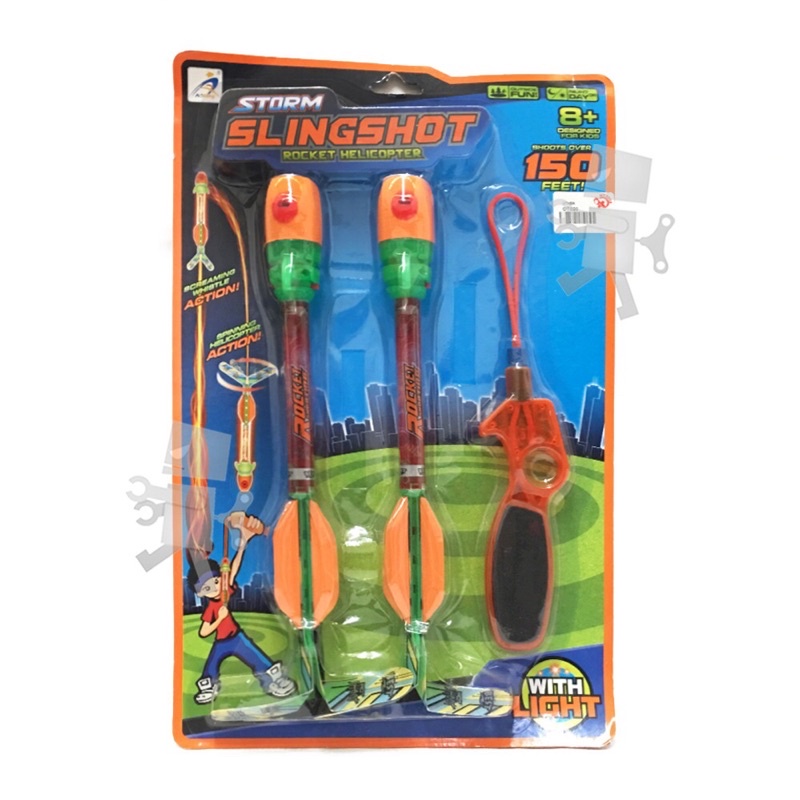 Title: 28cm Sling Shot Rocket Helicopter Dart with Light Toy for Boys ...