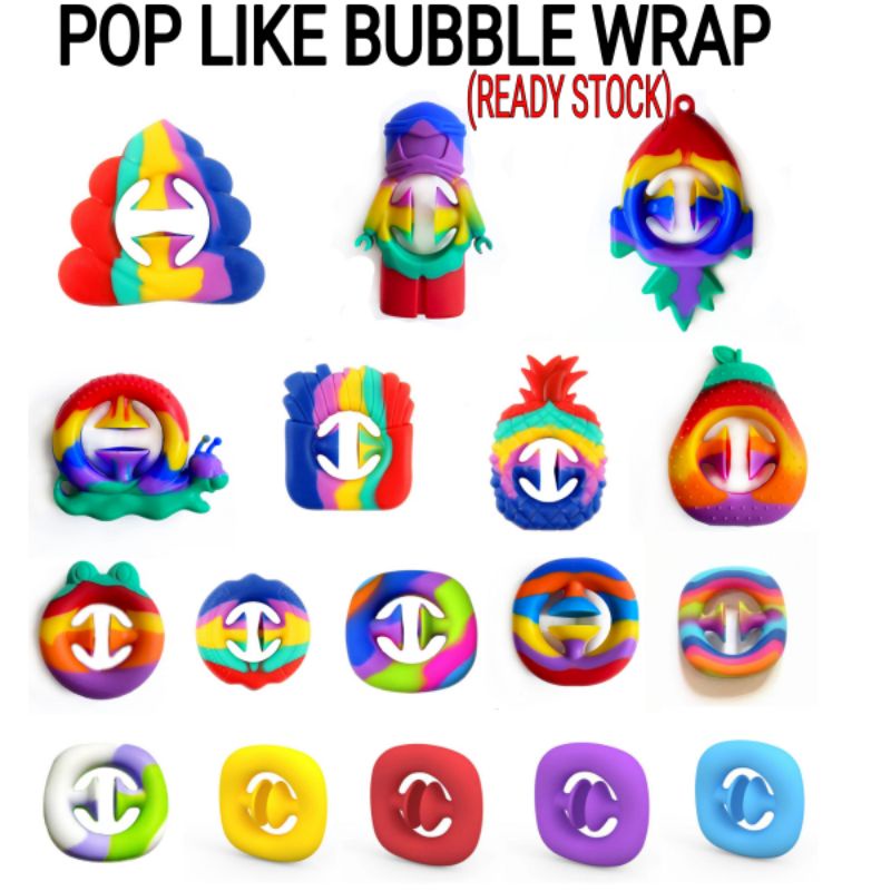 Snapperz Rainbow Fidget Toy Squeeze Grab Snap Sensory Party Popper ...