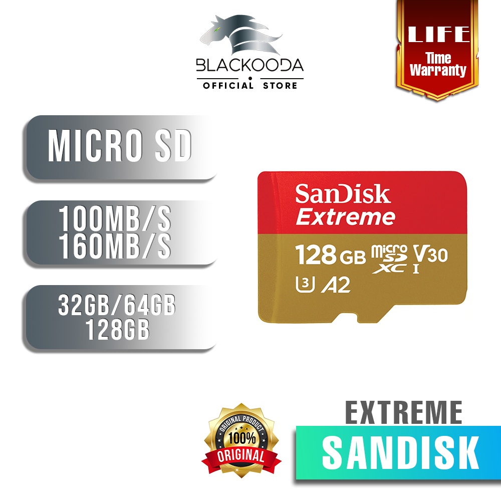 SanDisk Extreme Micro SD A2/U3 Class 10 MicroSD (128GB/64GB/32GB ...