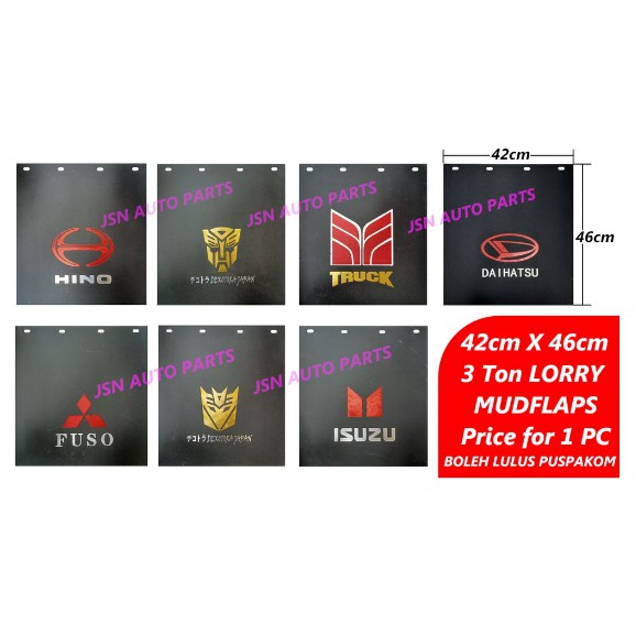 42CM X 46CM 3 TON PVC MUDFLAPS HINO ISUZU FUSO TRUCK TRANSFORMER ...