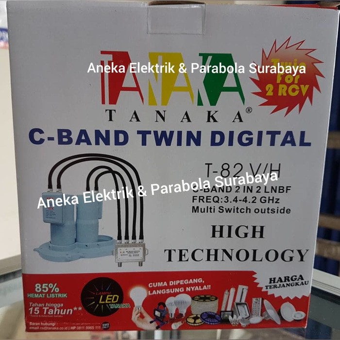 Lnb C Band 2x2 Tanaka T-82 V/H 2 Satellite 2 Receivers Dual Polarity Receiving | Shopee Malaysia