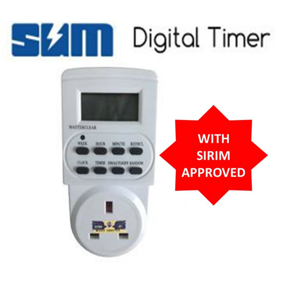(SIRIM APPROVED) Electronic Digital Timer Socket Plug with LCD Display/Plag Soket Dengan Paparan ...