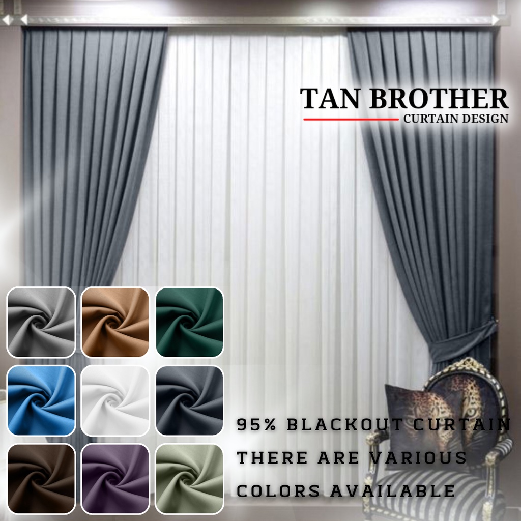 Ready Made Curtain!! 90%Blackout Siap Jahit Langsir (Cangkuk / Hook ...