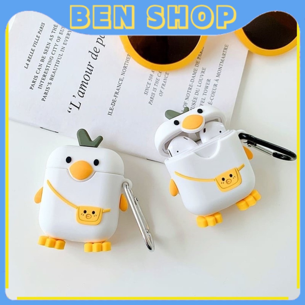 Protective Case for Airpod Headphones in the Shape of a Duck Wearing a ...