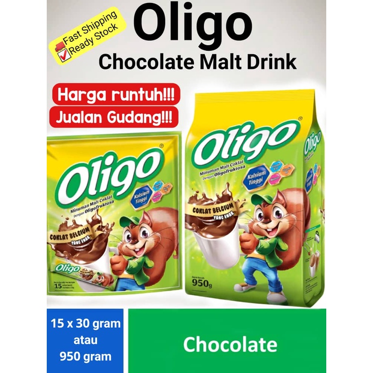 🎀OLIGO🎀 Chocolate Malt Drink (Expiry Date: 2024) 950g Refill pack / 30g ...