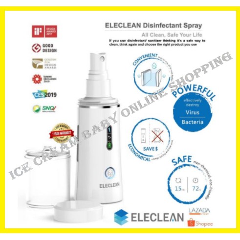 📢Ready Stock ELECLEAN Disinfectant Spray Portable Sterilization Instant ...