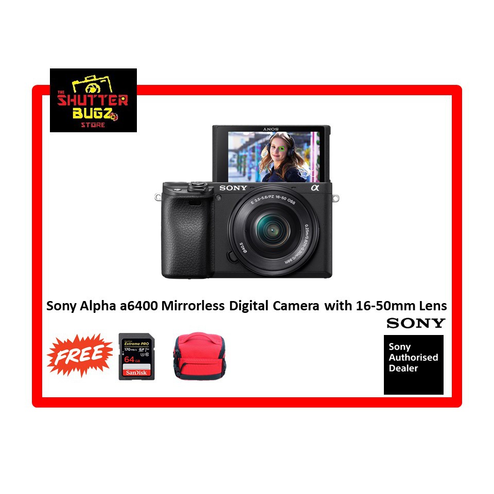 Sony Alpha A6400 Mirrorless Digital Camera with 16-50mm Lens (Free Sandisk Ext Pro 64GB) (Sony ...