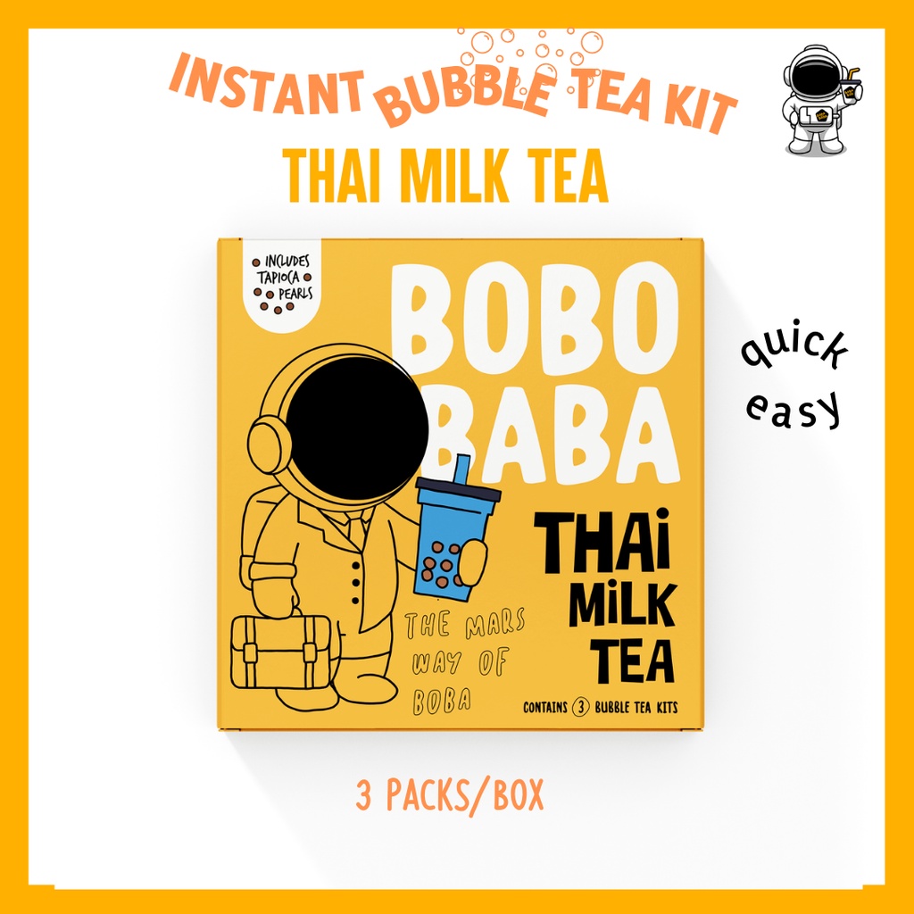 BOBOBABA Thai Milk Tea - Instant DIY Bubble Tea Kit (3pack/Box ...