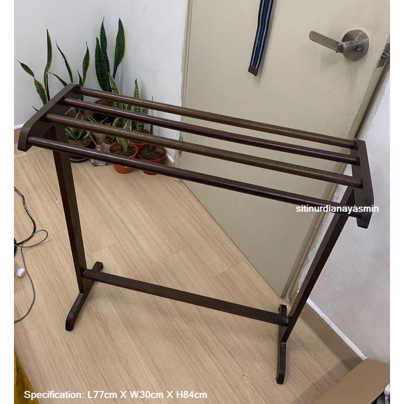Wooden Towel Rack Wood Simple Solid Wood Hanger Penyidai Rak Sejadah ...