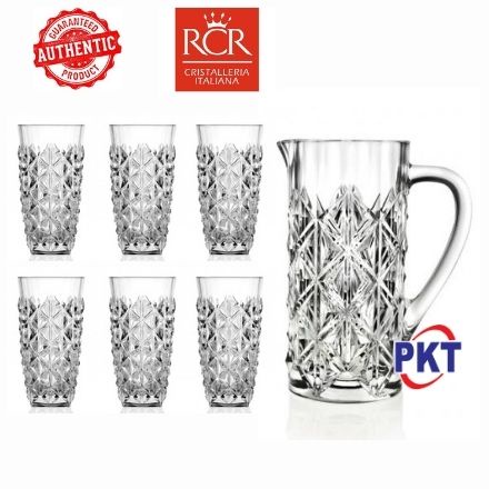 7PC RCR CRYSTAL ENIGMA DRINK SET / WATER SET / BAVERAGE SET / [ 1 JUG ...