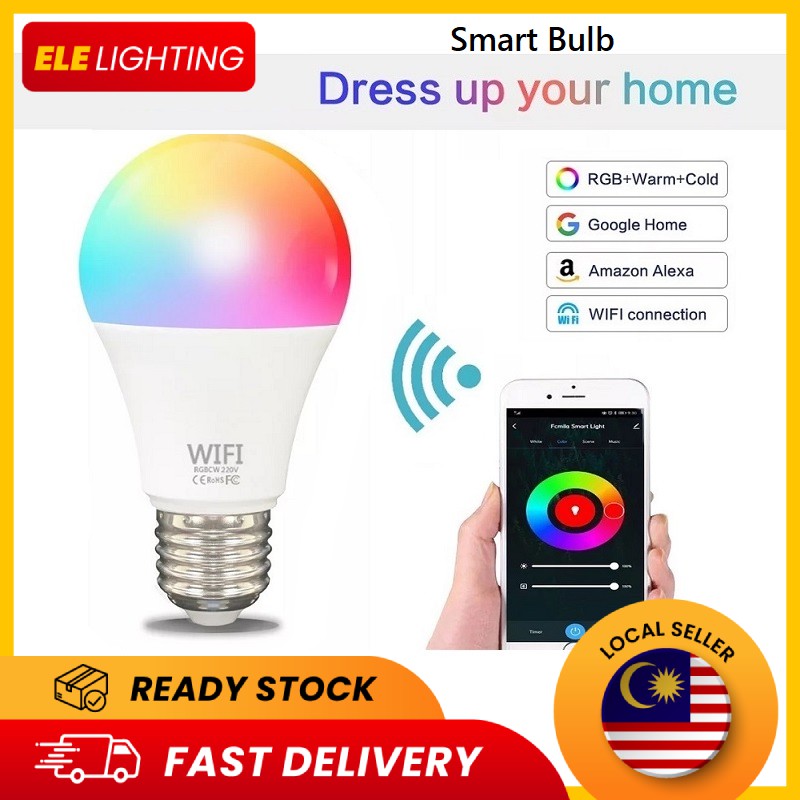 RGB Smart Bulbs E27 Dimmable Color Changing WIFI RGB Magic LED Bulb ...