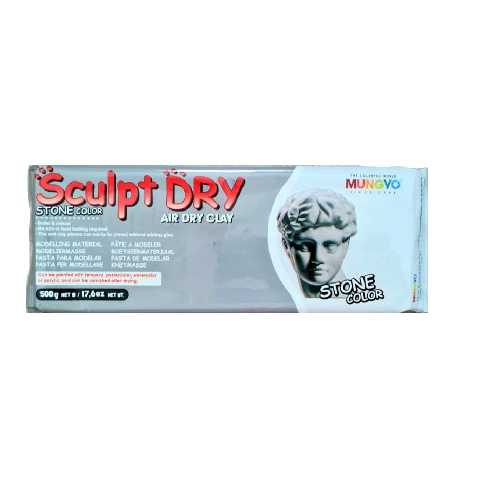 MUNGYO Sculpt Dry Air Dry Clay White / Terracotta / Stone Colour 500g ...