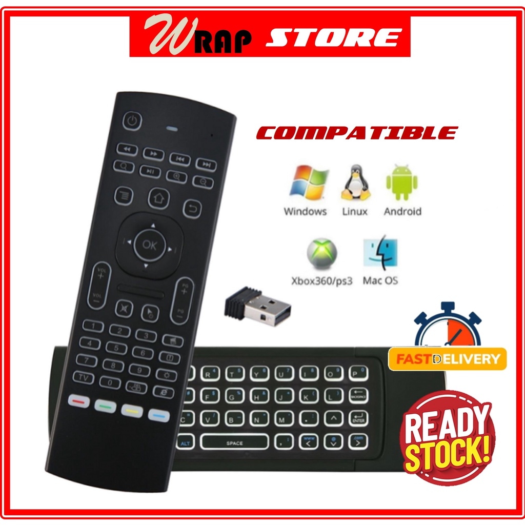 MX3 Remote 2.4GHz Wireless Backlight Version Air Mouse Keyboard Remote ...