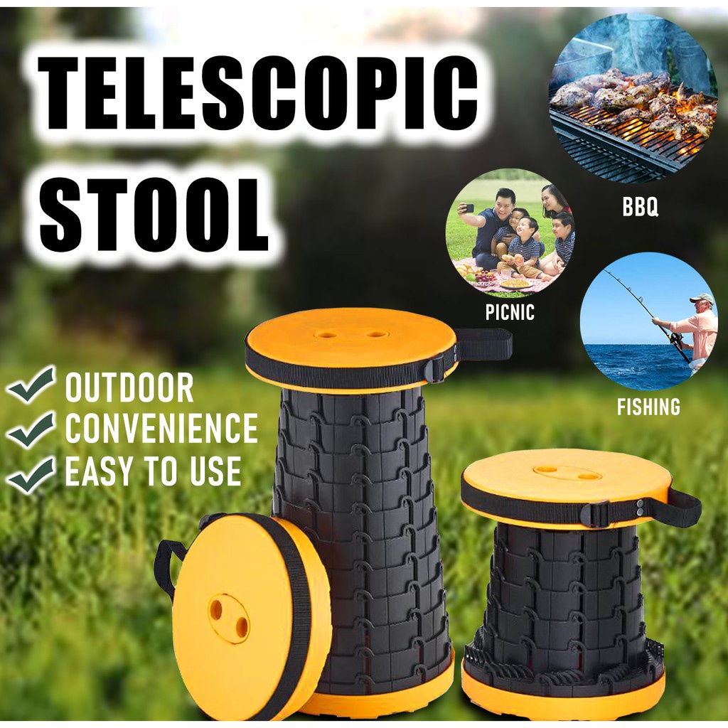 Outdoor Telescopic Adjustable Foldable Stool Retractable Seat Foldable ...