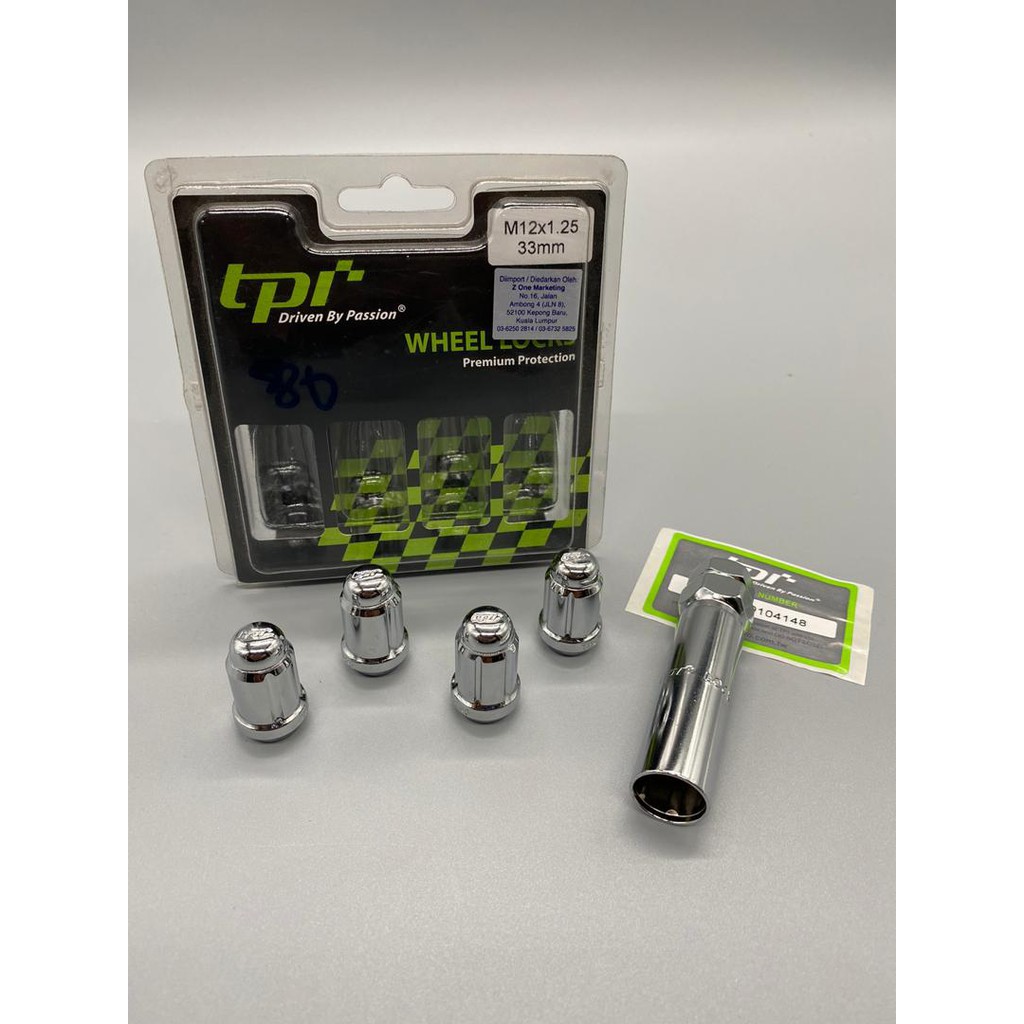 Tpi Tayar Lock Nut Wheel Lock Nut 100% Made In Taiwan M12 x 1.25 33mm ...