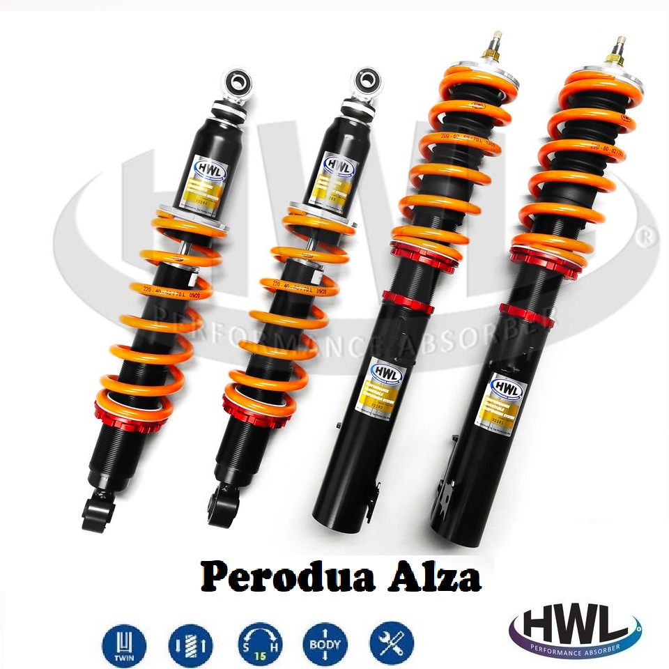 Perodua Alza - HWL st1 series fully adjustable absorber coilover ...