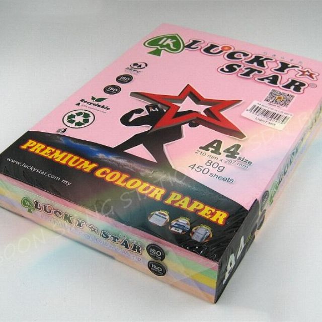 🎉READY STOCK IN MALAYSIA🎉LUCKY STAR A4 COLOUR PAPER 80GSM 450'S *MIX ...