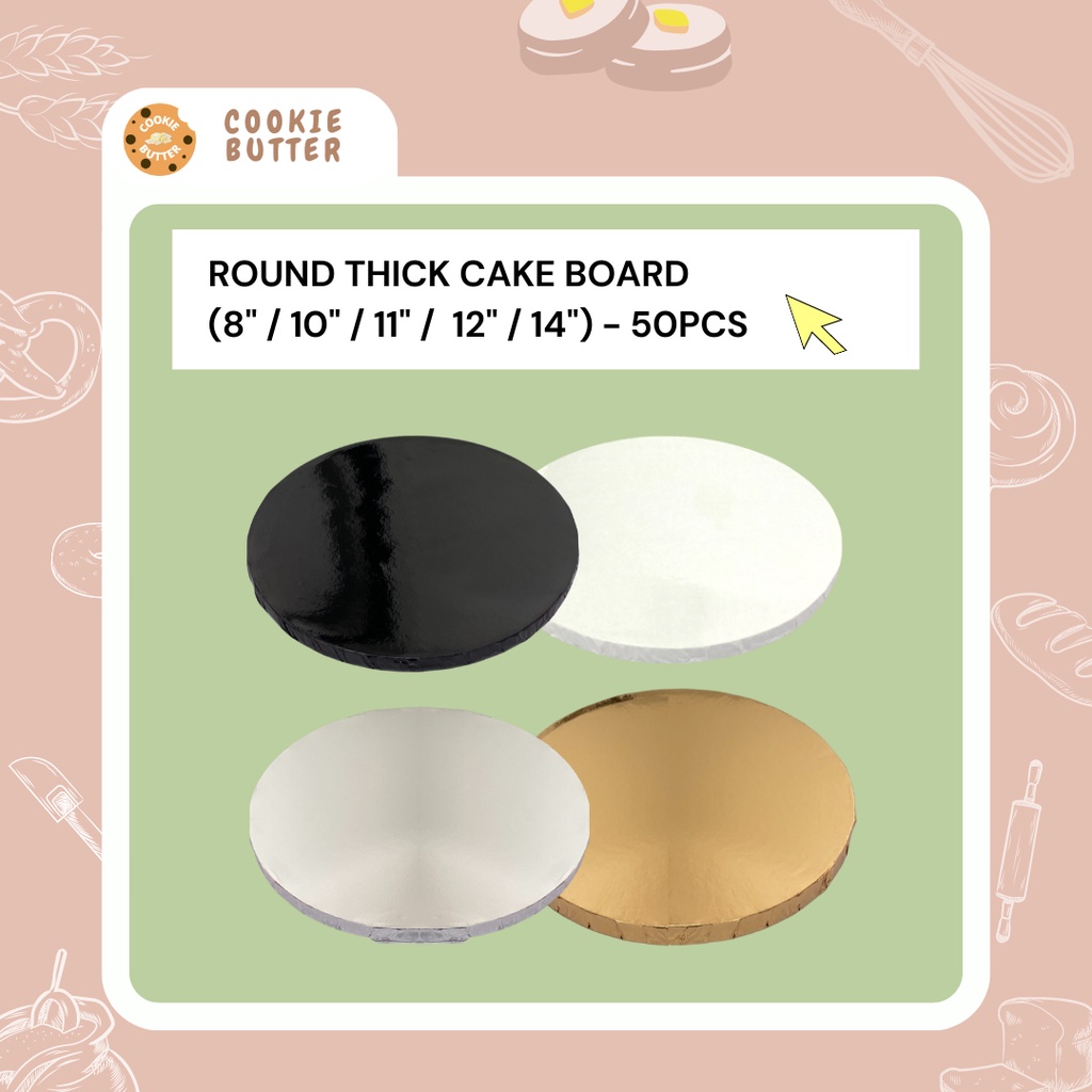 50PCS Round Thick Cake Board / Thick Cake Board / Round Cake Board ...