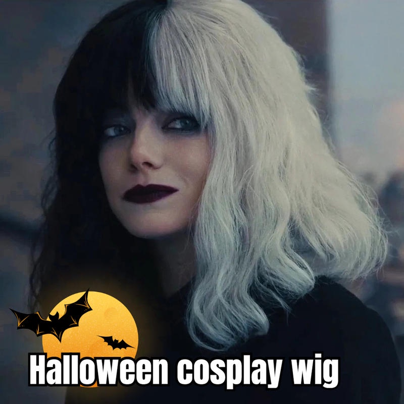Halloween Cosplay Women's Wig - Black and White Wig Witch - CRUELLA DE ...