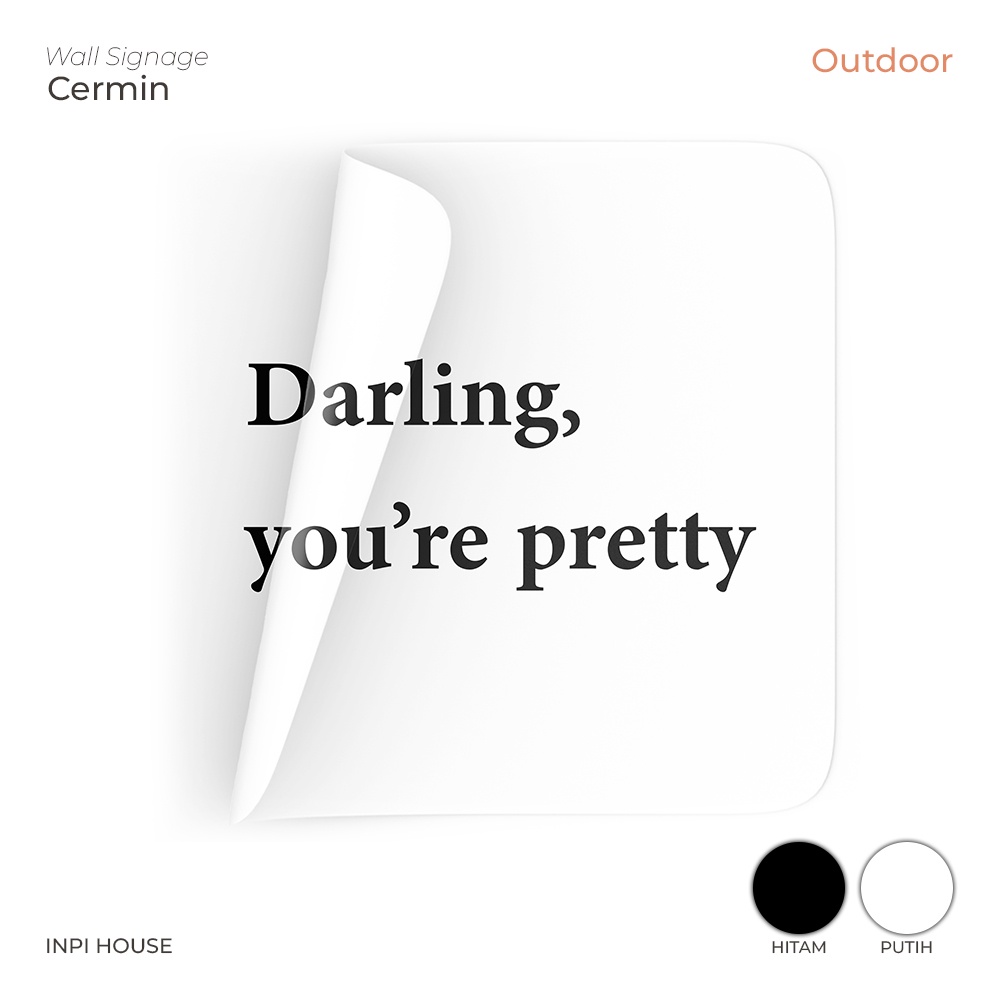Cutting Sticker Oracal Mirror Decoration - DARLING YOU RE PRETTY ...