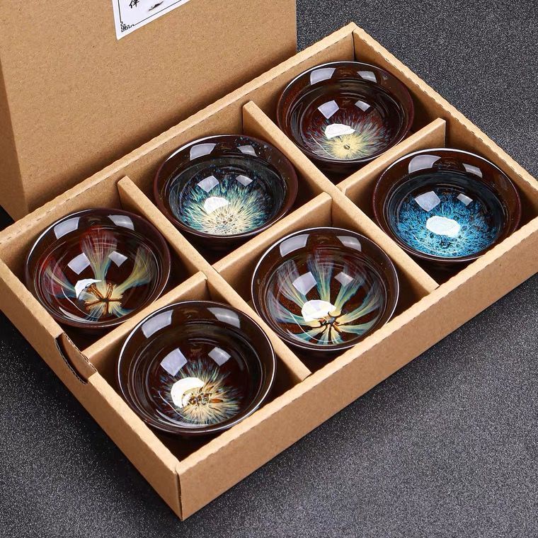 Ceramic master cup set, kiln change, tea cup, small tea cup, single cup, tea cup陶瓷主人杯套装窑变品茗杯小茶杯单 ...