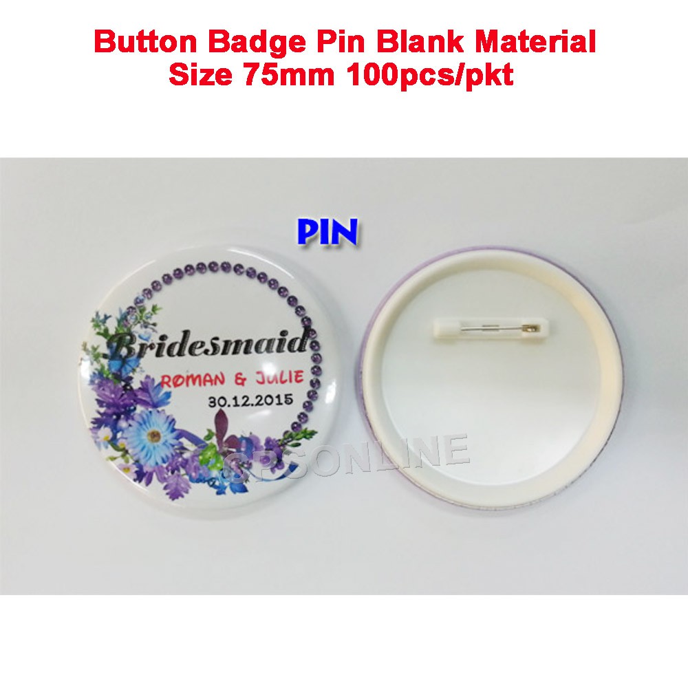 Button badge pin size 75mm blank material 100pcs/pkt | Shopee Malaysia
