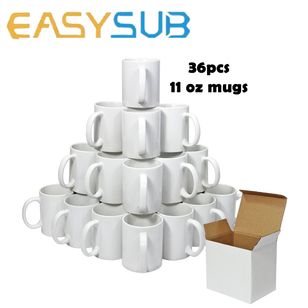 (36PCS/box) WHITE MUG GRADE A, AA, AAA Sublimation White Mugs with ...