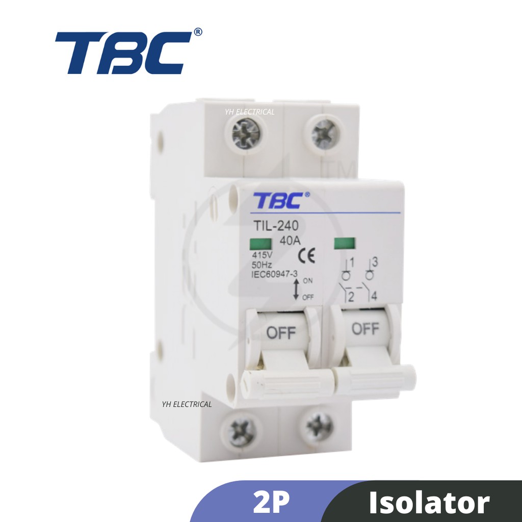 TBC Circuit Isolating Device Din-Rail Isolator 2 Pole TIL-232 32A/ TIL ...