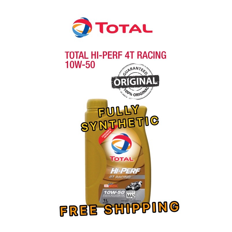 ORIGINAL TOTAL HI-PERF 4T RACING 10W50(FULLY SYN)🔥READY STOCK ENGINE ...