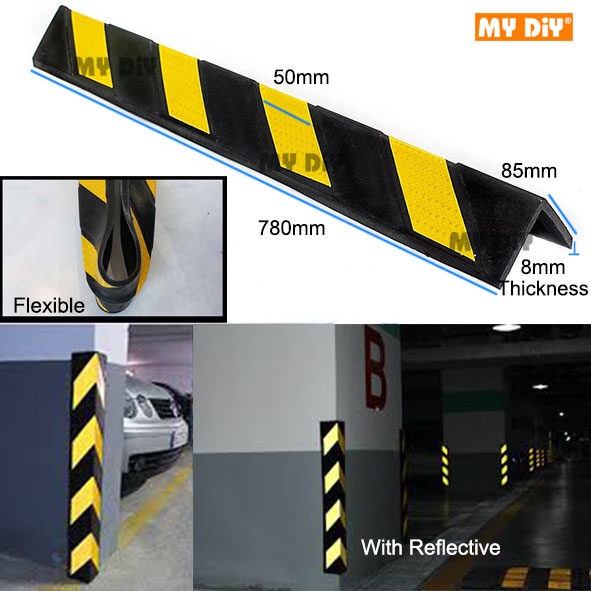 MYDIYHOMEDEPOT - WALL RUBBER CORNER GUARD PROTECTOR WITH REFLECTIVE FOR ...