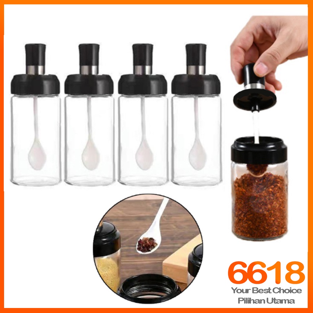 Botol Perasa Kaca Bekas Dapur Transparent Glass Seasoning Bottle With ...