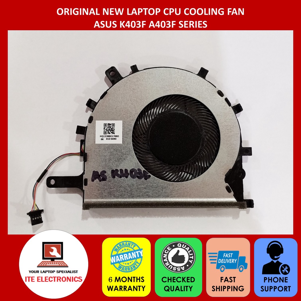 ORIGINAL NEW ASUS VIVOBOOK K403 K403F A403 A403F SERIES LAPTOP CPU COOLING FAN (6 MONTHS ...