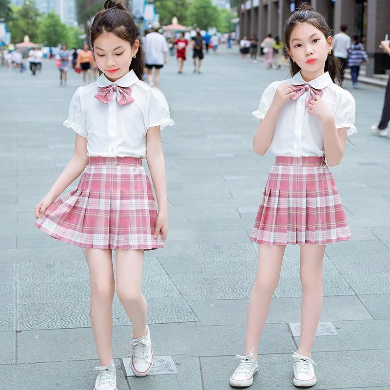 🇲🇾Readystock🇲🇾 Size 90-170 女童JK制服 Girls Pleated Skirt Suit JK Uniform ...