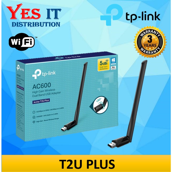 TP-LINK T2U PLUS AC600 High Gain 5dBi Antenna Dual Band Wireless WiFi ...